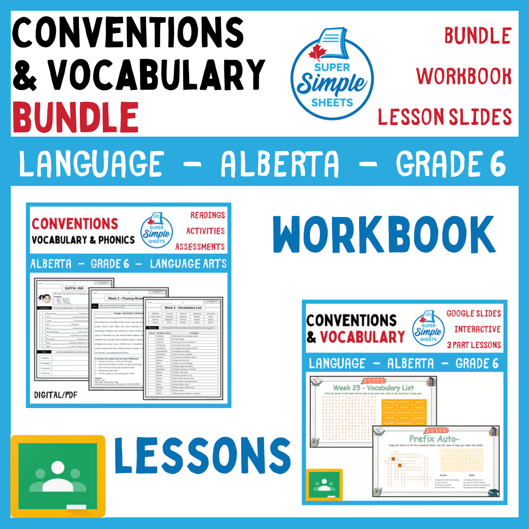 Grade 6 - Conventions & Vocabulary - Alberta Language - Lesson/Workboo ...