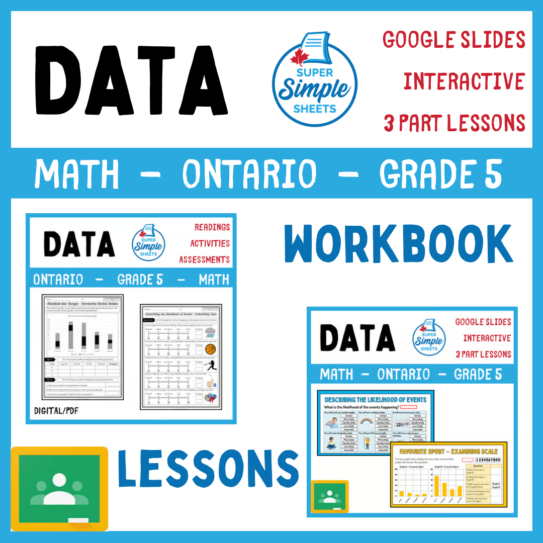 Grade 5 - Data Literacy and Probability - Ontario Math - Lesson/Workbo ...