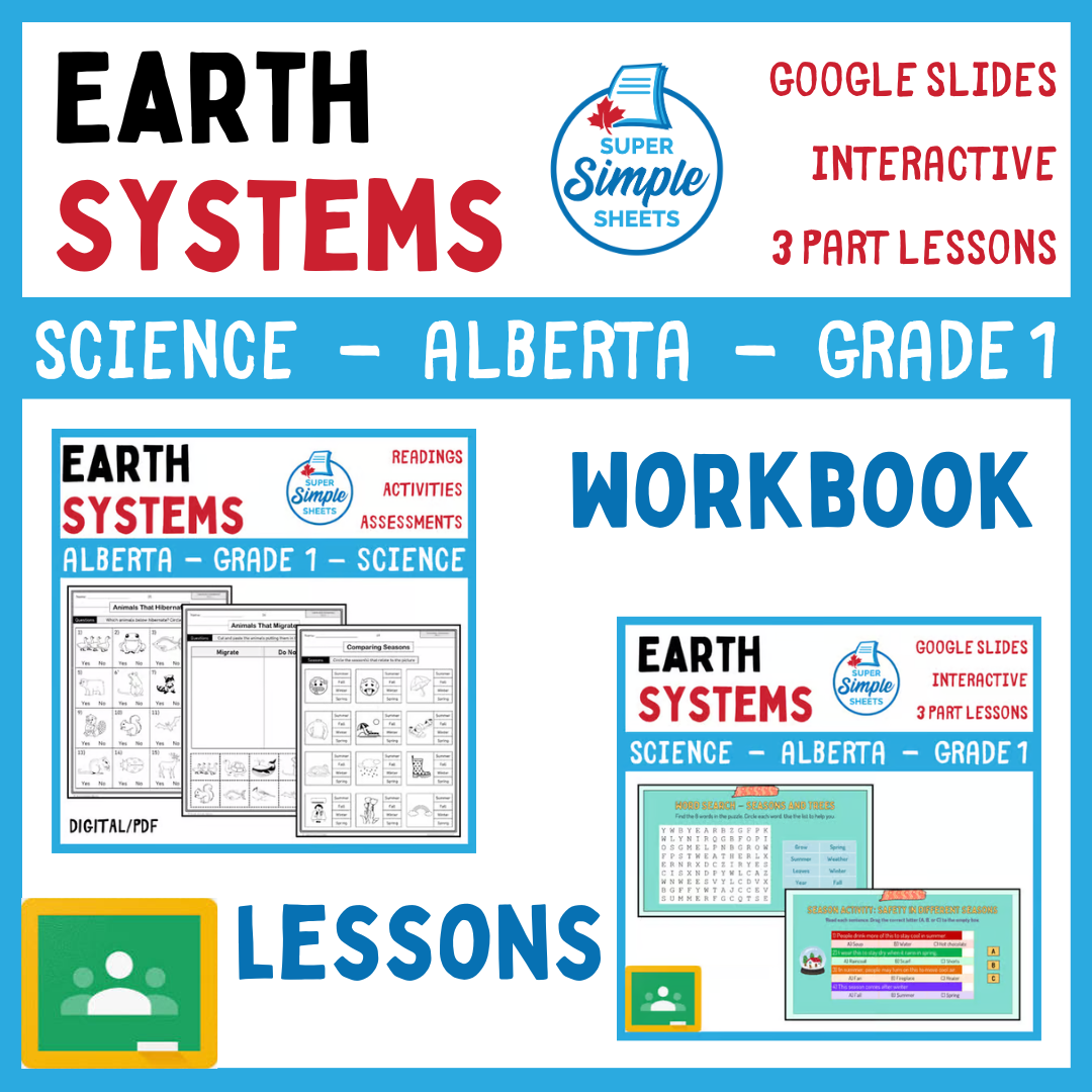 Grade 1 - Earth Systems - Alberta Science - Lesson/Workbook Bundle ...
