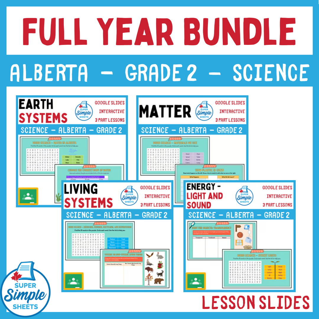 Grade 2 - Alberta Science - Google Lesson Slides - Full Year Bundle ...