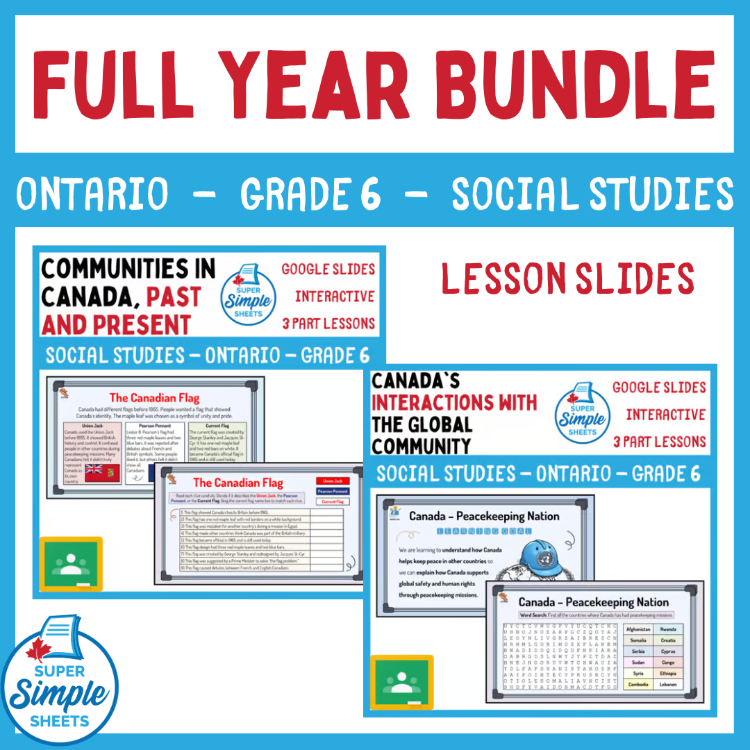 Grade 6 - Ontario Social Studies - Google Lesson Slides - Full Year Bu ...