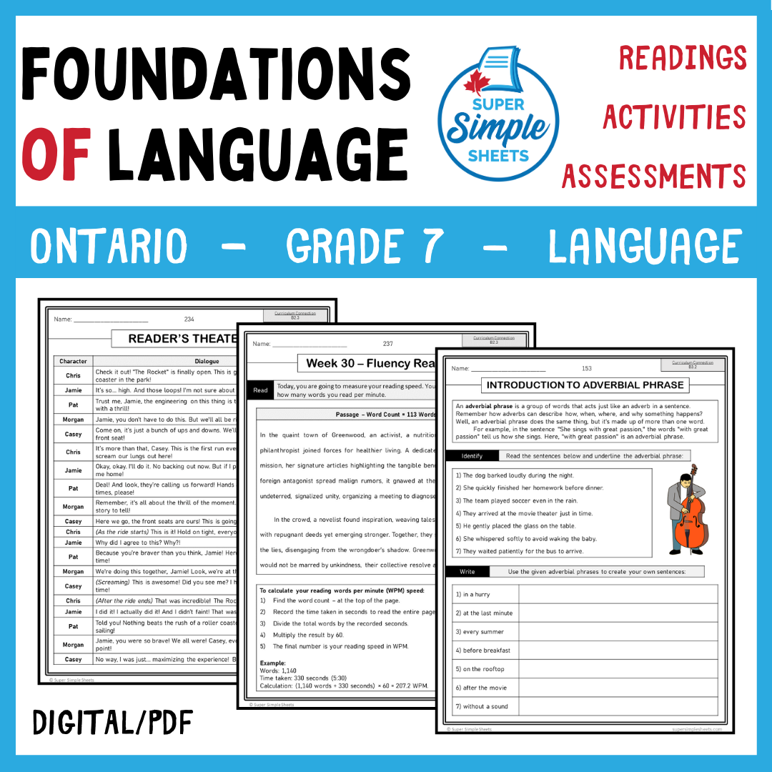 NEW 2023 Ontario Language - Grade 7 - Foundations of Language – Super ...