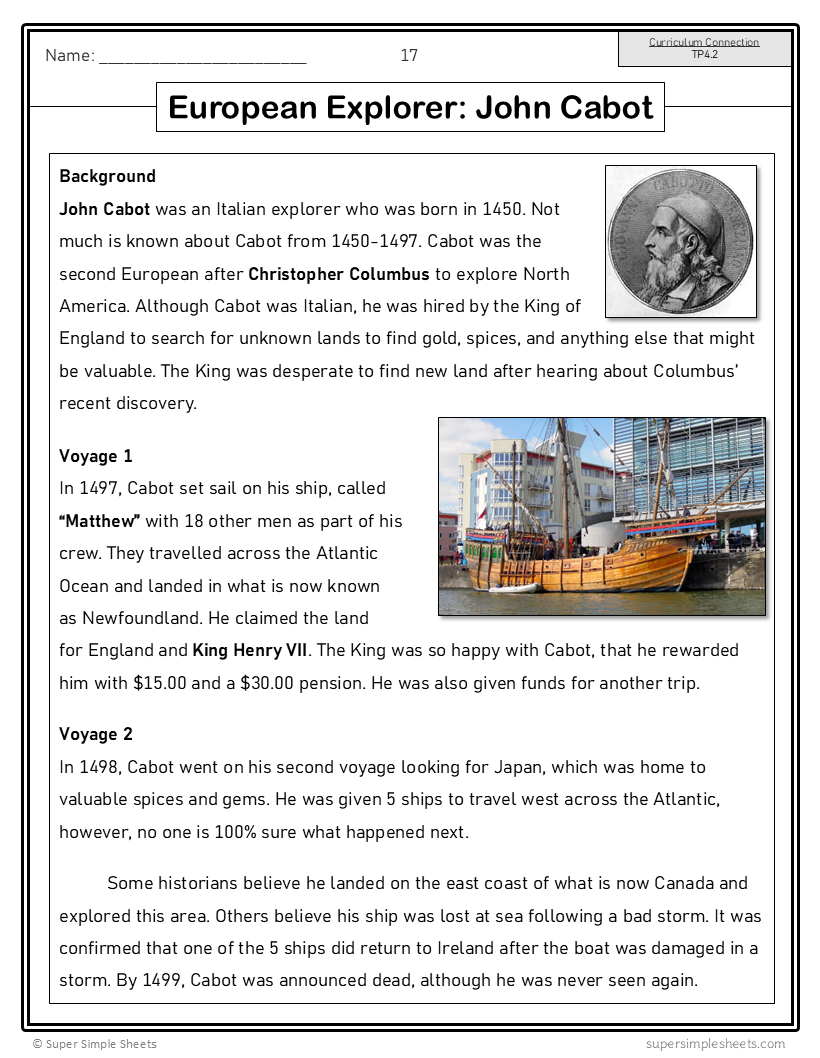 Alberta - Grade 4 Social Studies - FULL YEAR BUNDLE – Super Simple Sheets