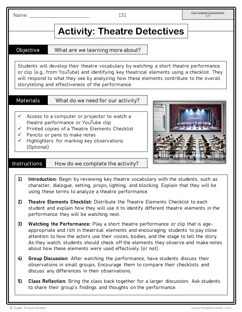 Alberta Fine Arts Curriculum Grade 5 - Drama - Full Year Unit – Super ...