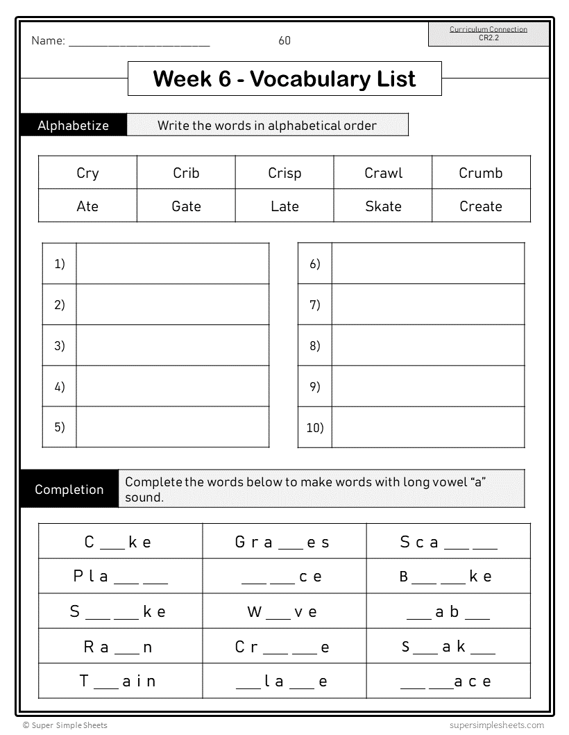 BC Grade 2 Language Arts ELA - FULL YEAR BUNDLE – Super Simple Sheets