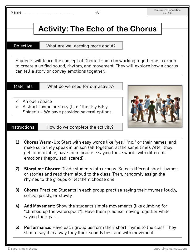 Alberta Fine Arts Curriculum Grade 2 - Drama - Full Year Unit – Super ...