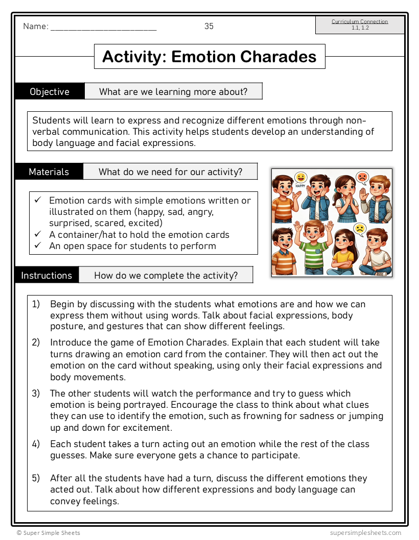 Alberta Fine Arts Curriculum Grade 1 - Drama - Full Year Unit – Super ...