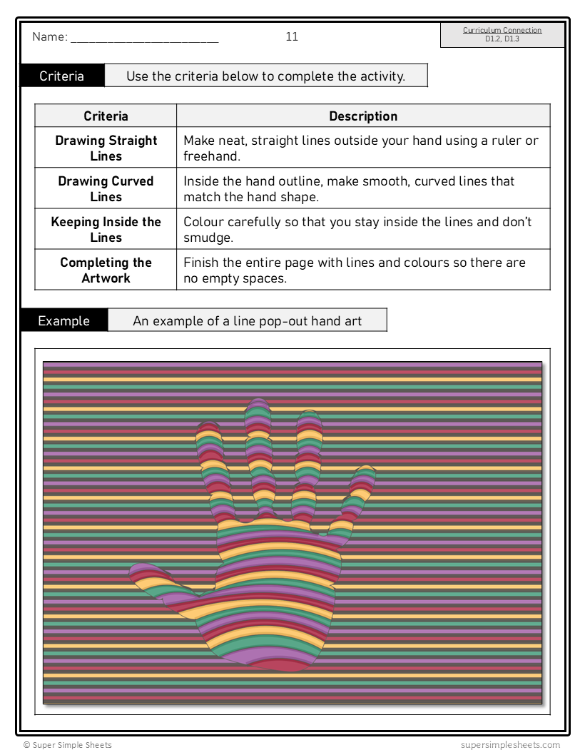 Ontario Arts Curriculum Grade 2 - Visual Arts – Super Simple Sheets