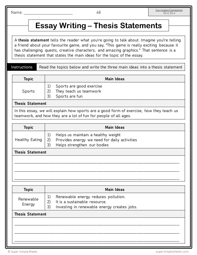 NEW 2023 Ontario Language - Grade 7 - Composition – Super Simple Sheets