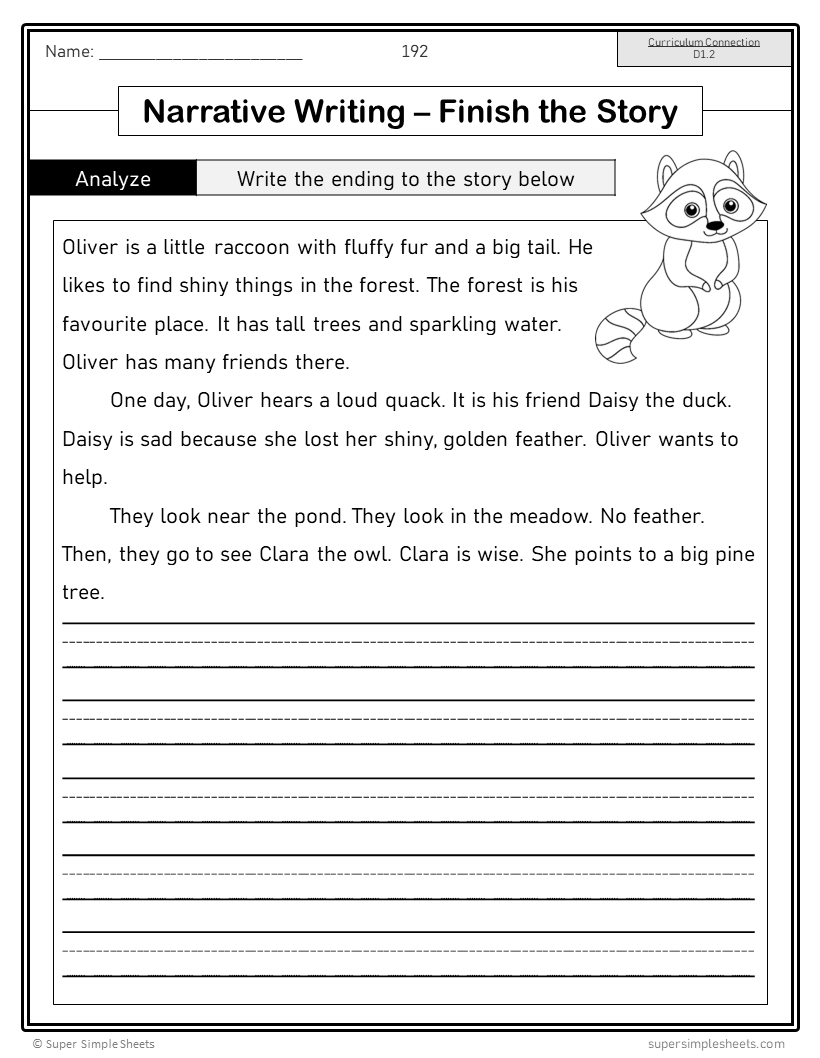 NEW 2023 Ontario Language - Grade 1 - Composition – Super Simple Sheets