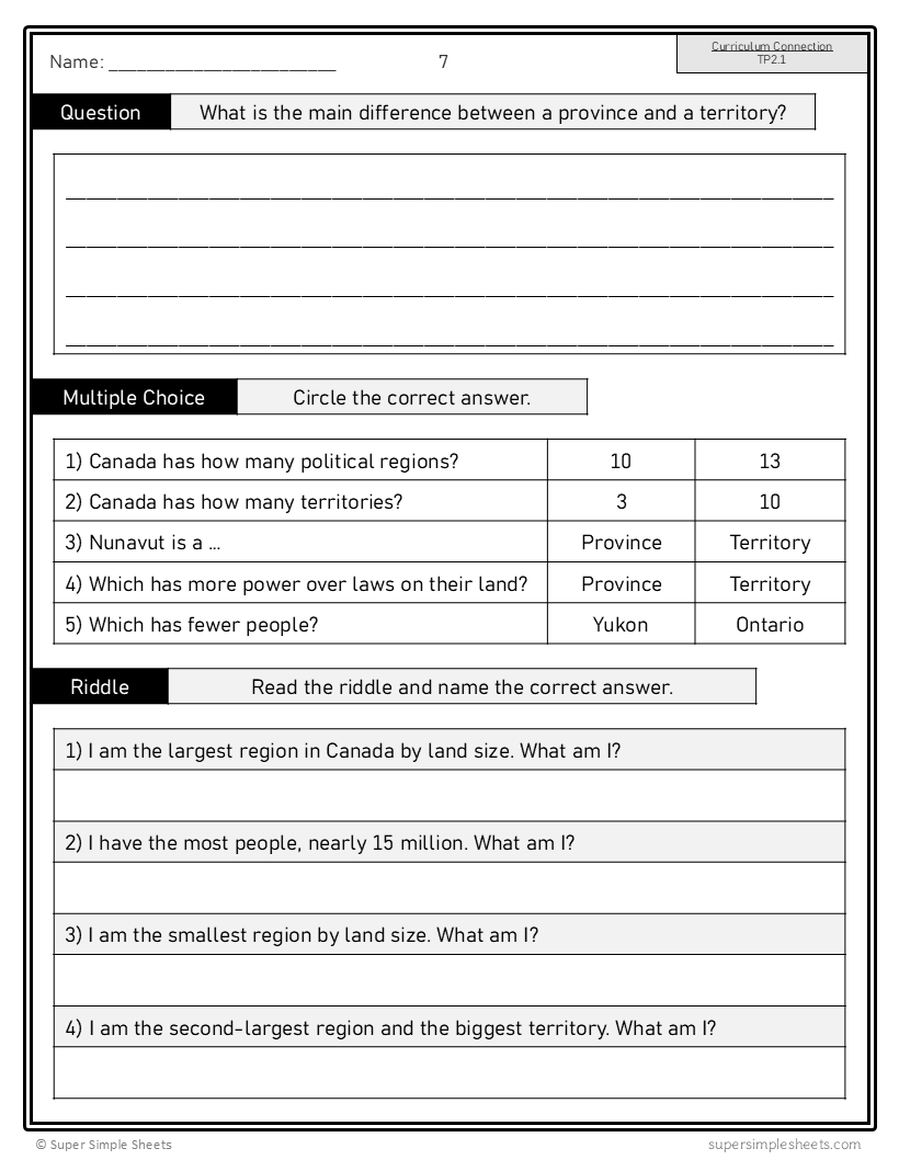 Alberta - Grade 2 Social Studies - FULL YEAR BUNDLE – Super Simple Sheets