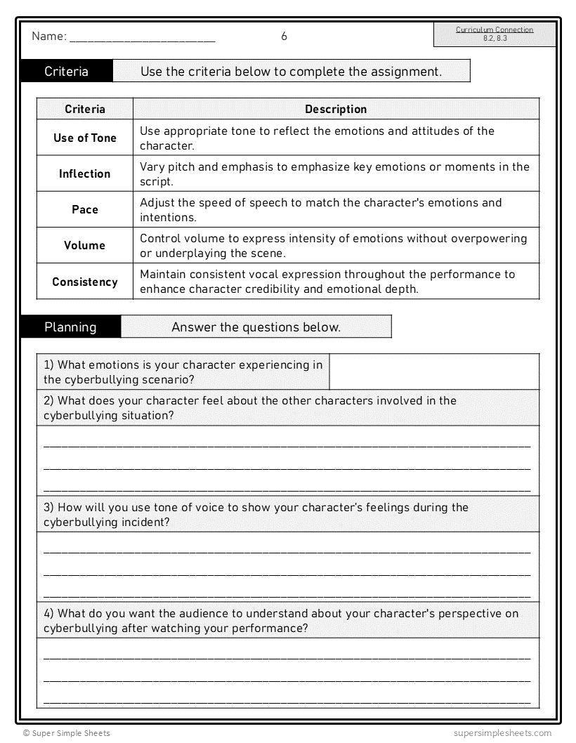 Alberta Fine Arts Curriculum Grade 8 - Drama - Full Year Unit – Super ...
