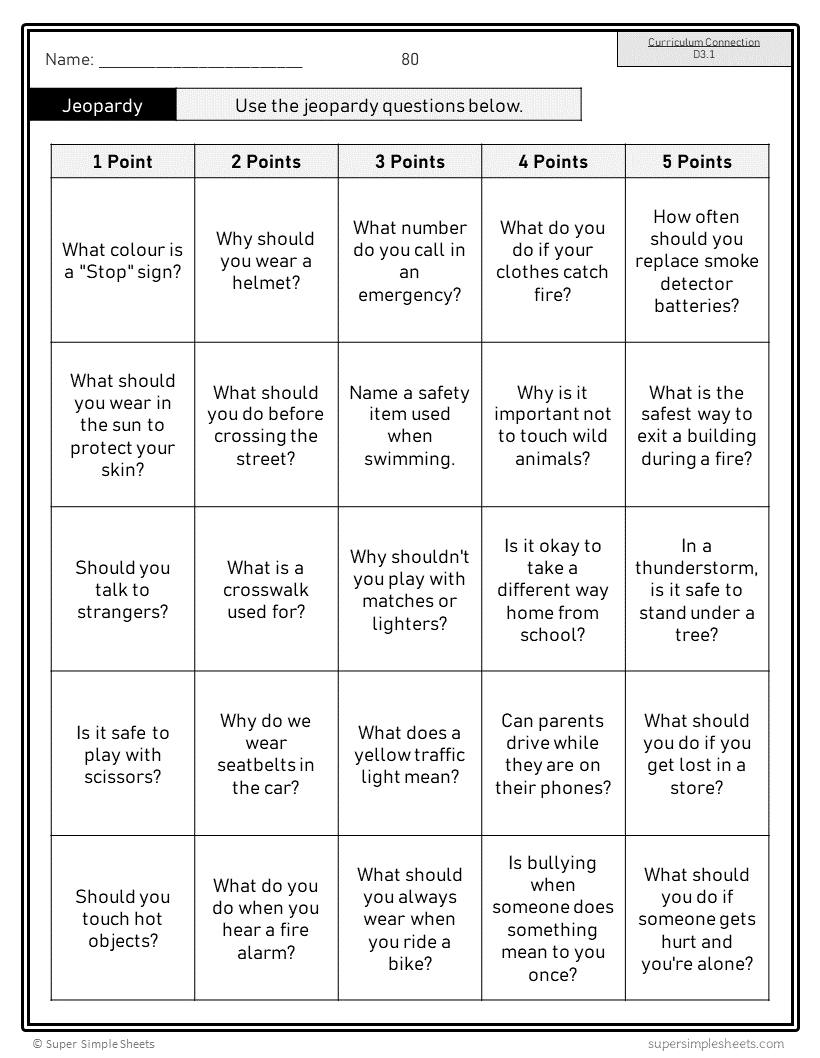 Ontario Grade 1 Health - Full Year Bundle – Super Simple Sheets