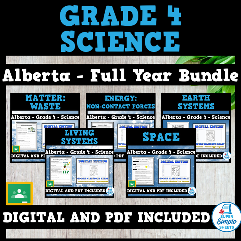 Science - Alberta Grade 4 - FULL YEAR BUNDLE - NEW 2023 Curriculum ...