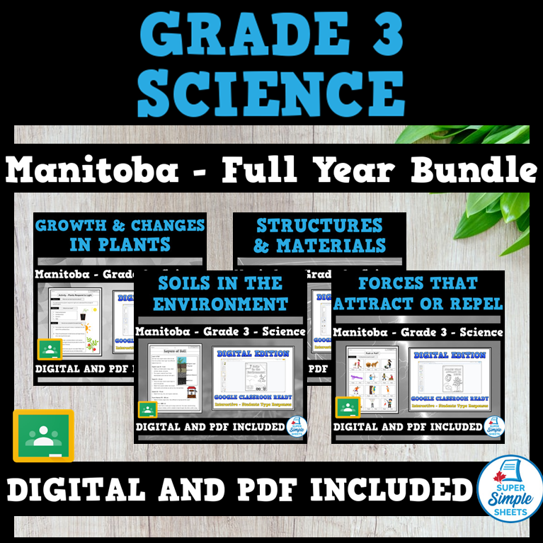 Science - Manitoba Grade 3 - Full Year Bundle - Clusters 1, 2, 3, 4 ...