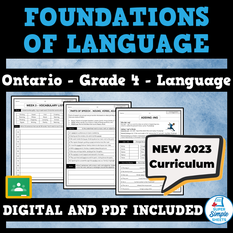 NEW 2023 Ontario Language - Grade 4 - Foundations of Language – Super ...