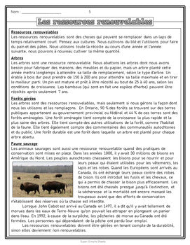 Ontario - Grade 7 - Geography - French Version - FULL YEAR BUNDLE ...