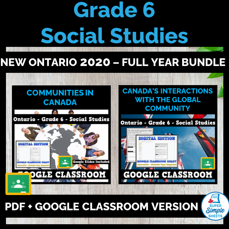 Ontario - Grade 6 - Social Studies - FULL YEAR BUNDLE – Super Simple Sheets