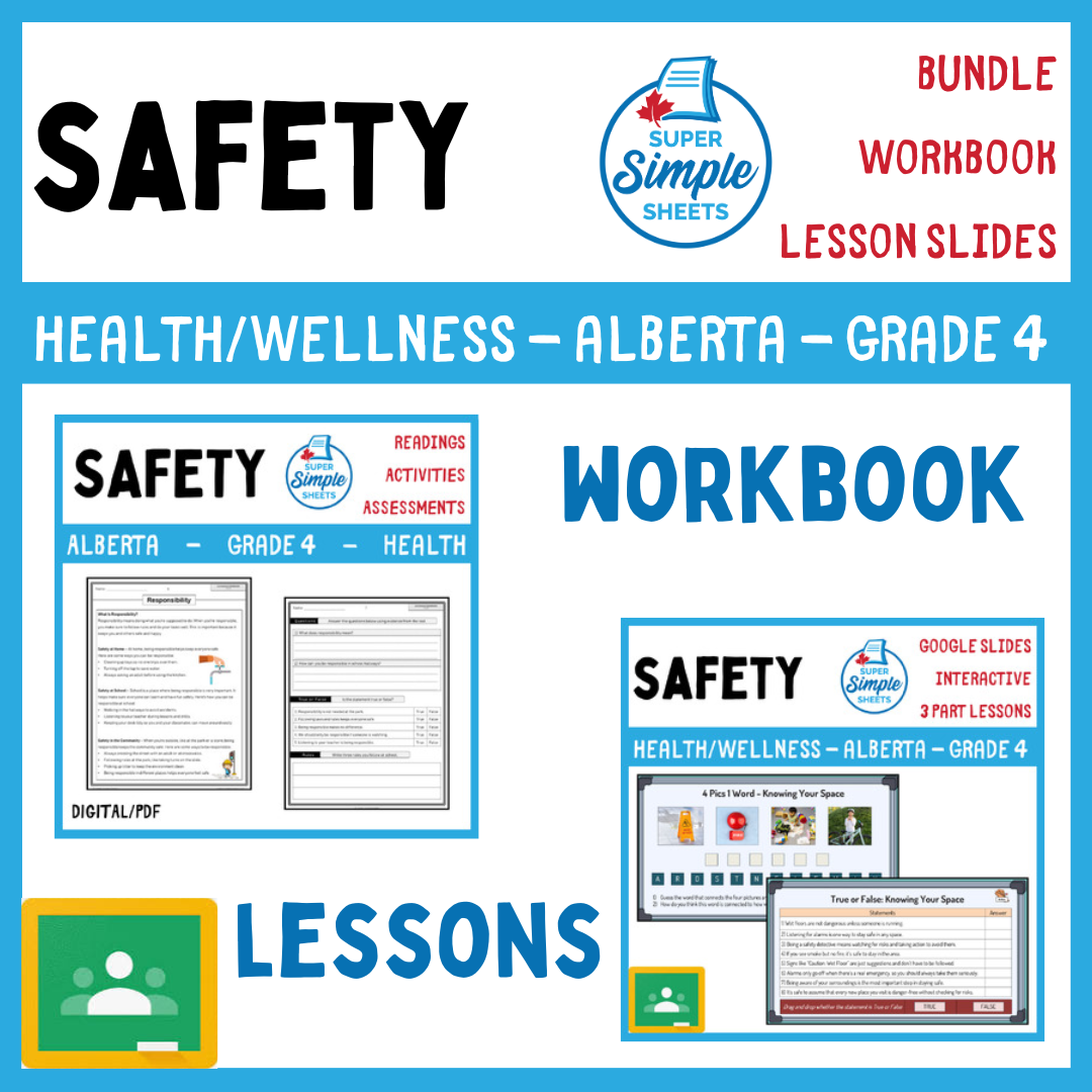 Safety - Grade 4 - Alberta Health and Wellness - Lessons/Workbook Bund ...