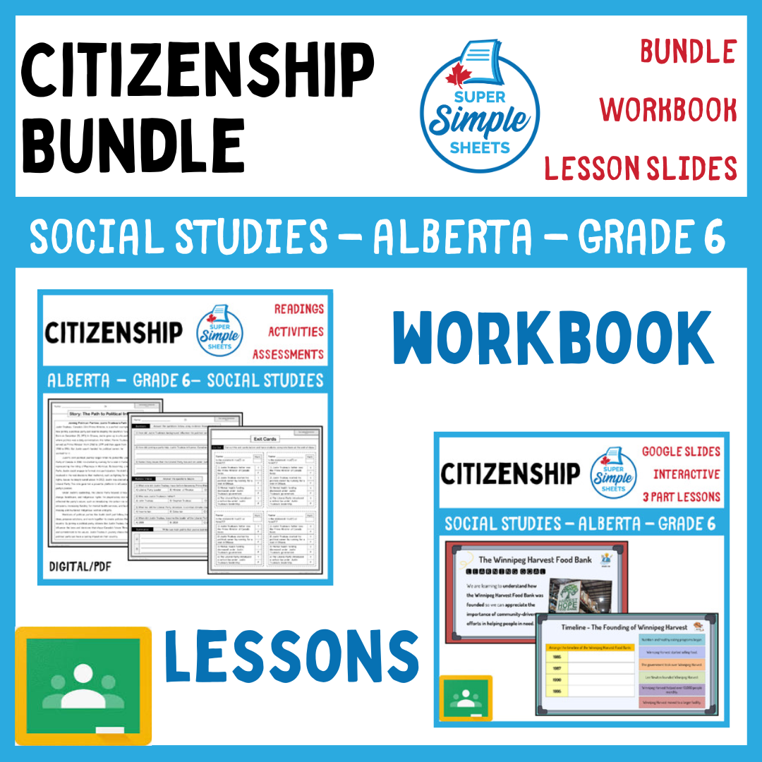 Citizenship Unit - Grade 6 - Alberta Social Studies - Lesson/Workbook ...