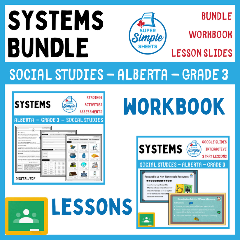 Systems Unit - Grade 3 - Alberta 2025 Social Studies - Lesson/Workbook ...