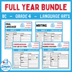 BC Grade 4 Language Arts ELA - FULL YEAR BUNDLE – Super Simple Sheets