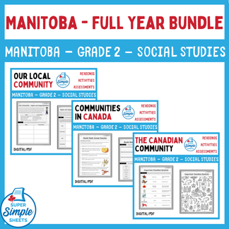 Manitoba - Grade 2 Social Studies - Full Year Bundle – Super Simple Sheets