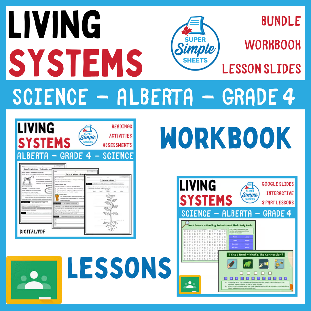 Grade 4 - Living Systems - Alberta Science - Lesson/Workbook Bundle ...