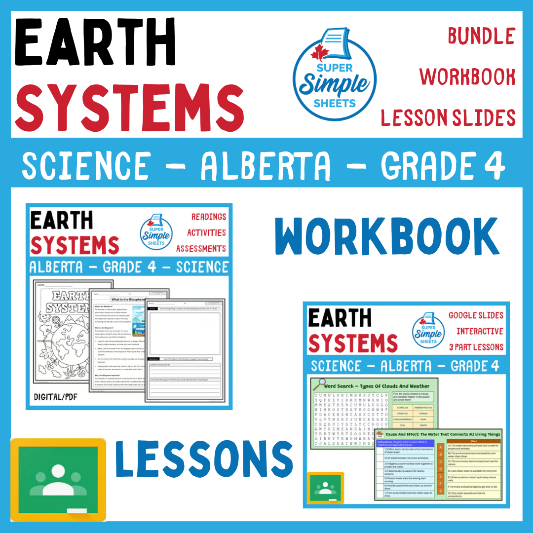 Grade 4 - Earth Systems - Alberta Science - Lesson/Workbook Bundle ...