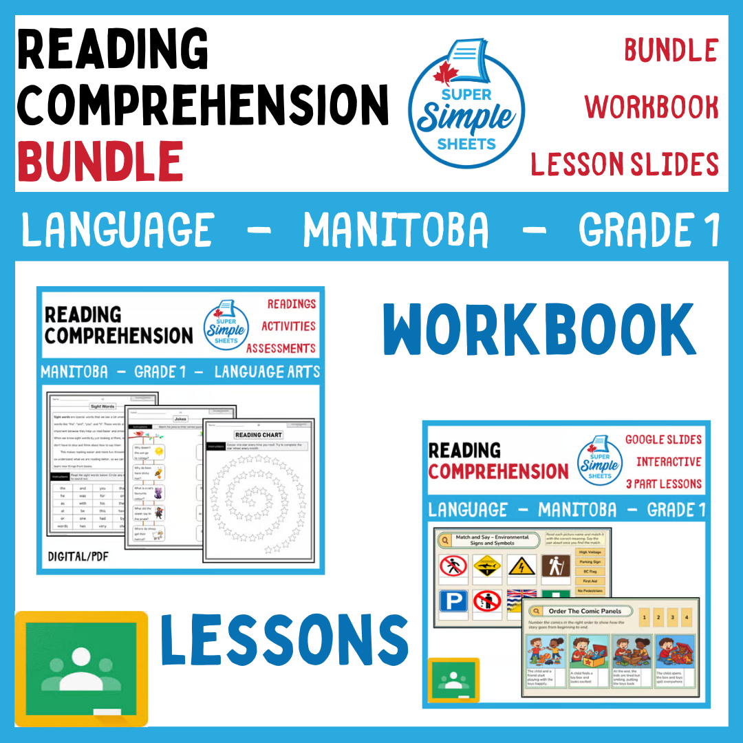 Grade 1 - Reading Comprehension - Manitoba Language - Lesson/Workbook ...