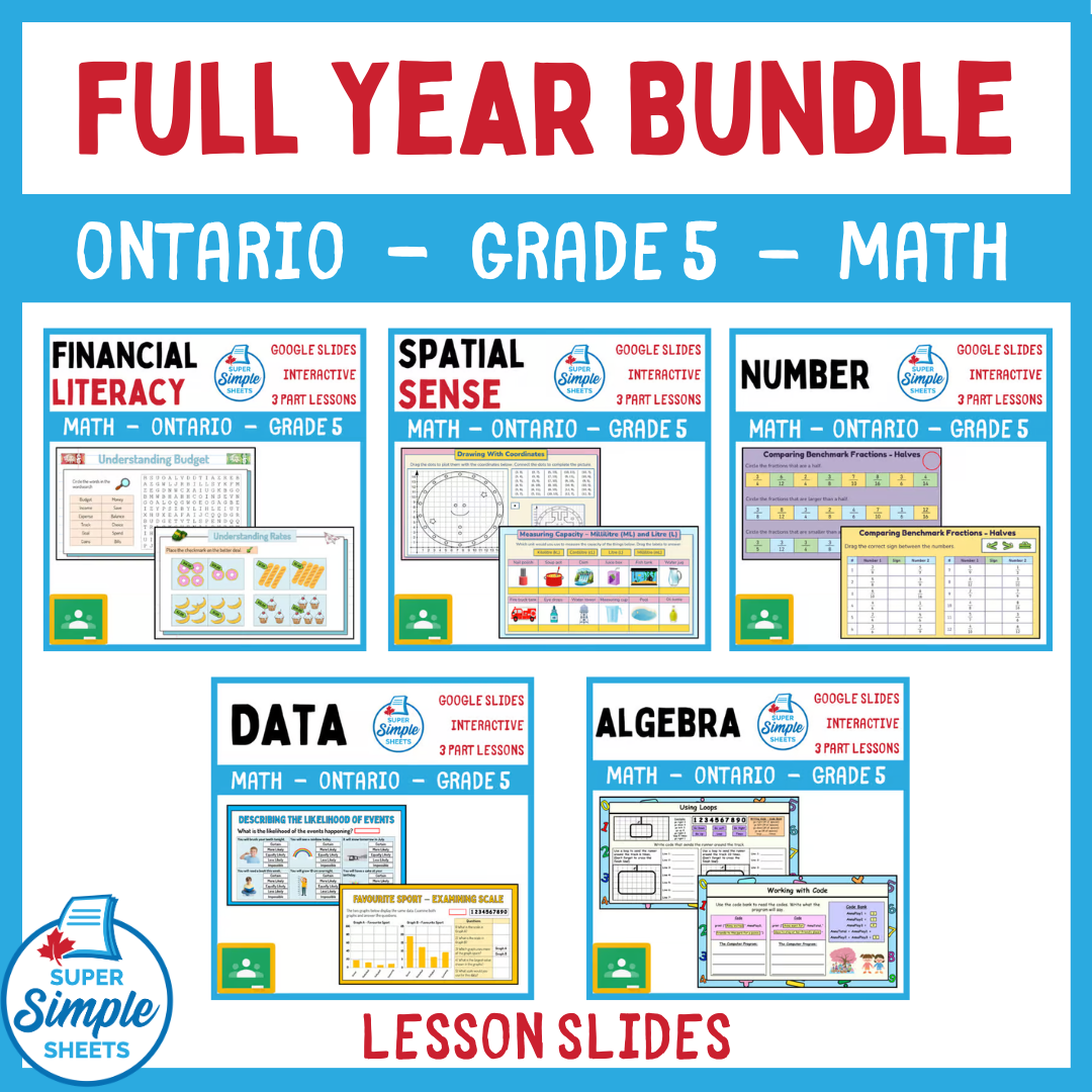 Grade 5 - Ontario Math - Google Lesson Slides - Full Year Bundle ...