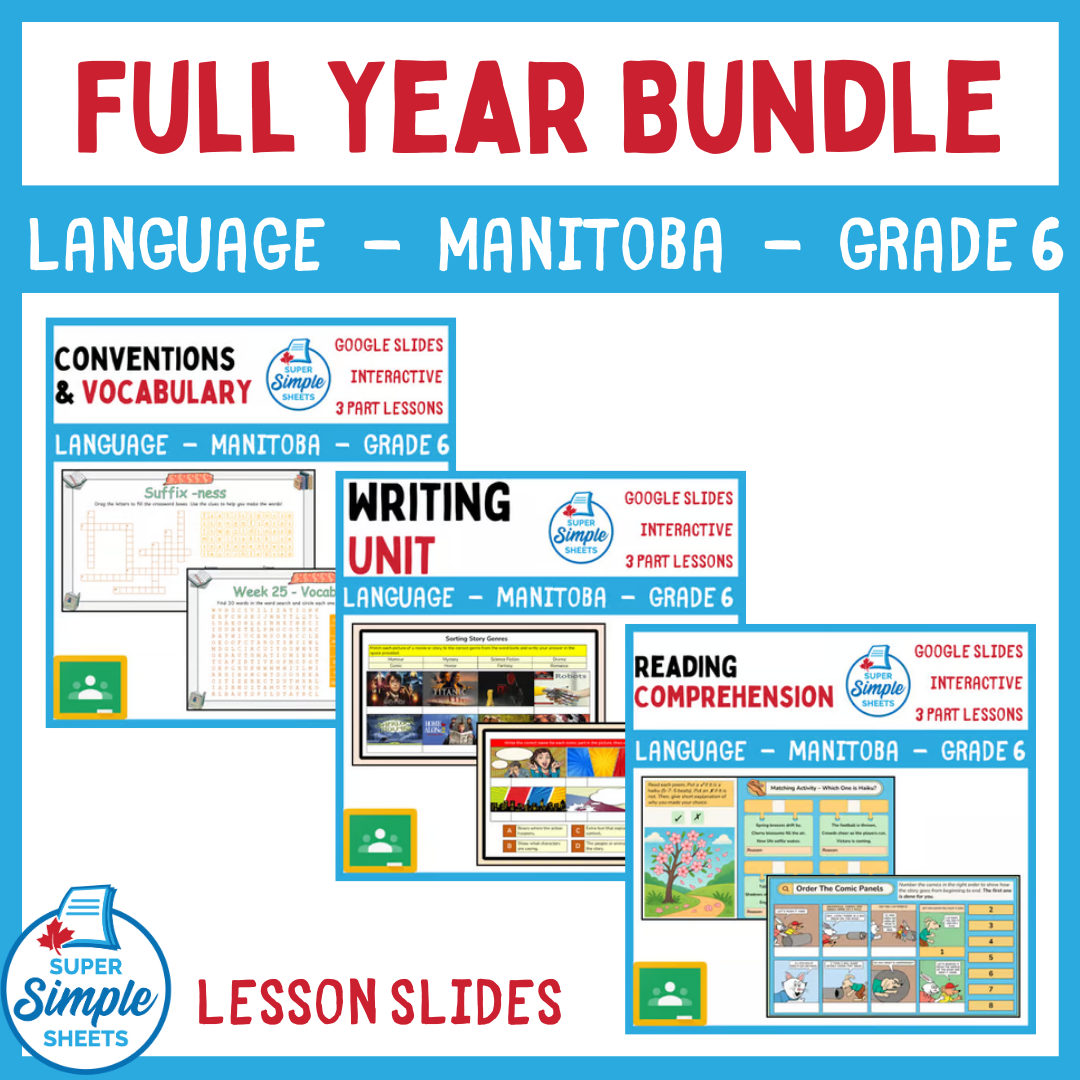 Grade 6 - Manitoba Language - Google Lesson Slides - Full Year Bundle ...