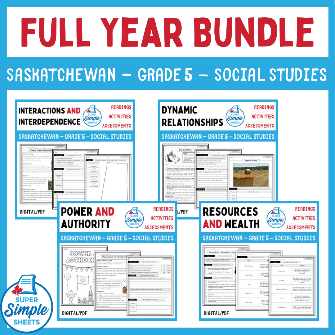Saskatchewan – Super Simple Sheets