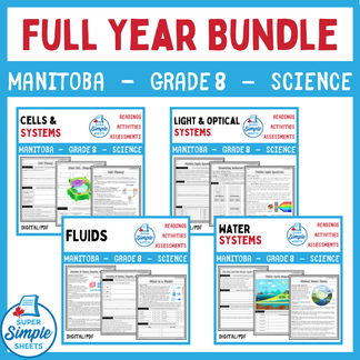 Science - Manitoba Grade 8 - FULL YEAR BUNDLE – Super Simple Sheets