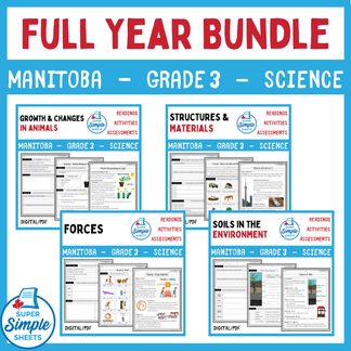 Science - Manitoba Grade 3 - Full Year Bundle - Clusters 1, 2, 3, 4 ...