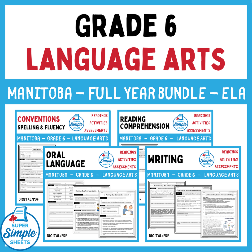 Manitoba – tagged "Grade 6" – Super Simple Sheets