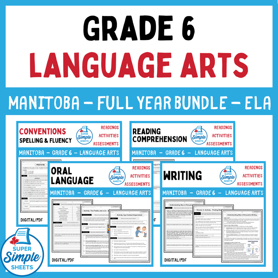 Manitoba – tagged "Grade 6" – Super Simple Sheets