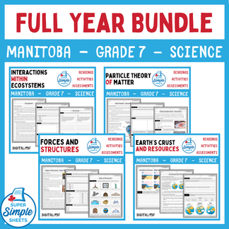 Science - Manitoba Grade 7 - FULL YEAR BUNDLE – Super Simple Sheets