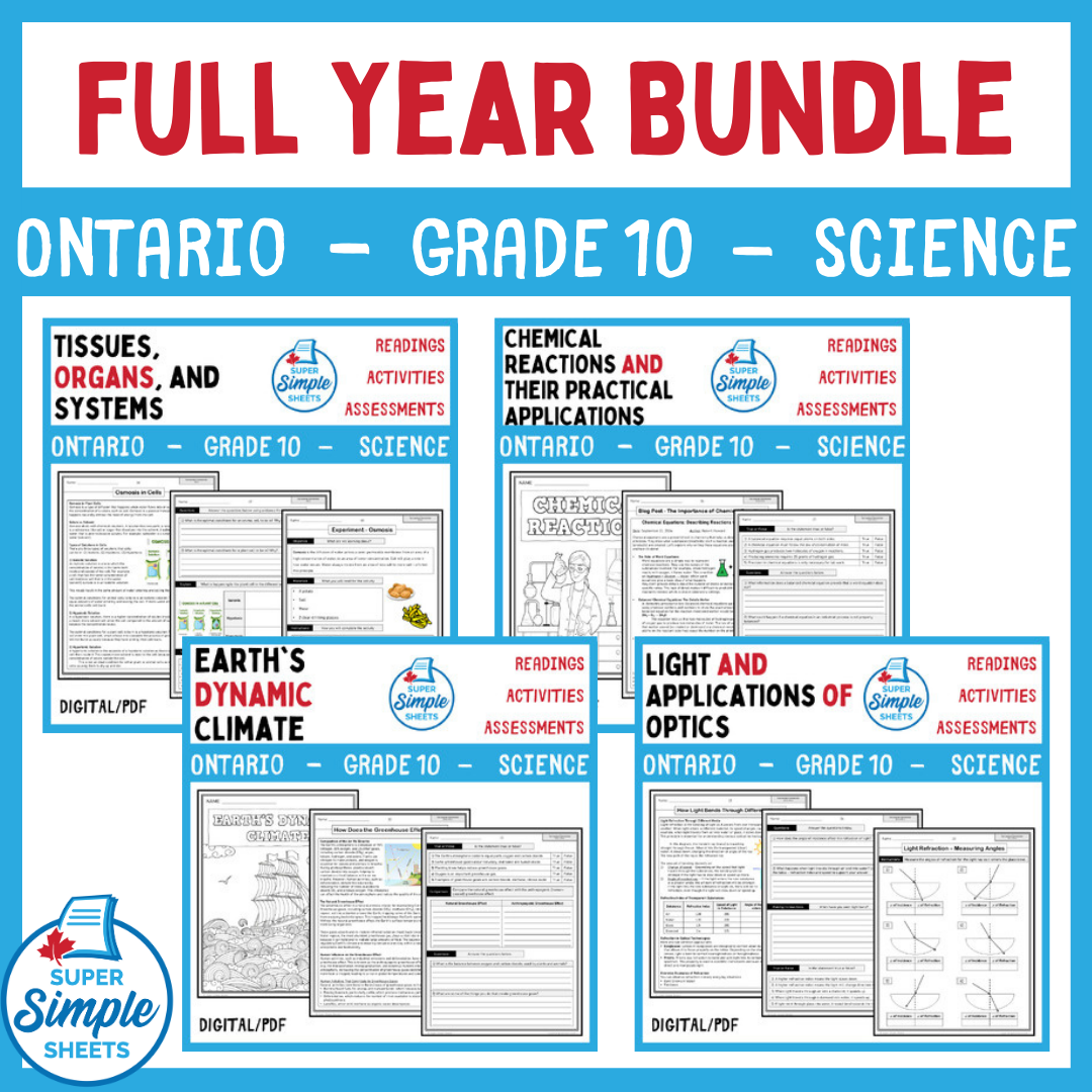 Ontario Grade 10 Applied Science Curriculum - STEM - Full Year Bundle ...