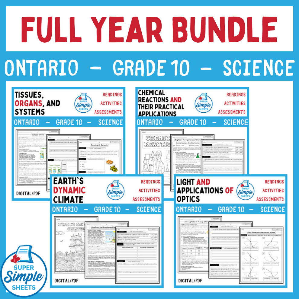 Ontario Grade 10 Applied Science Curriculum - STEM - Full Year Bundle ...