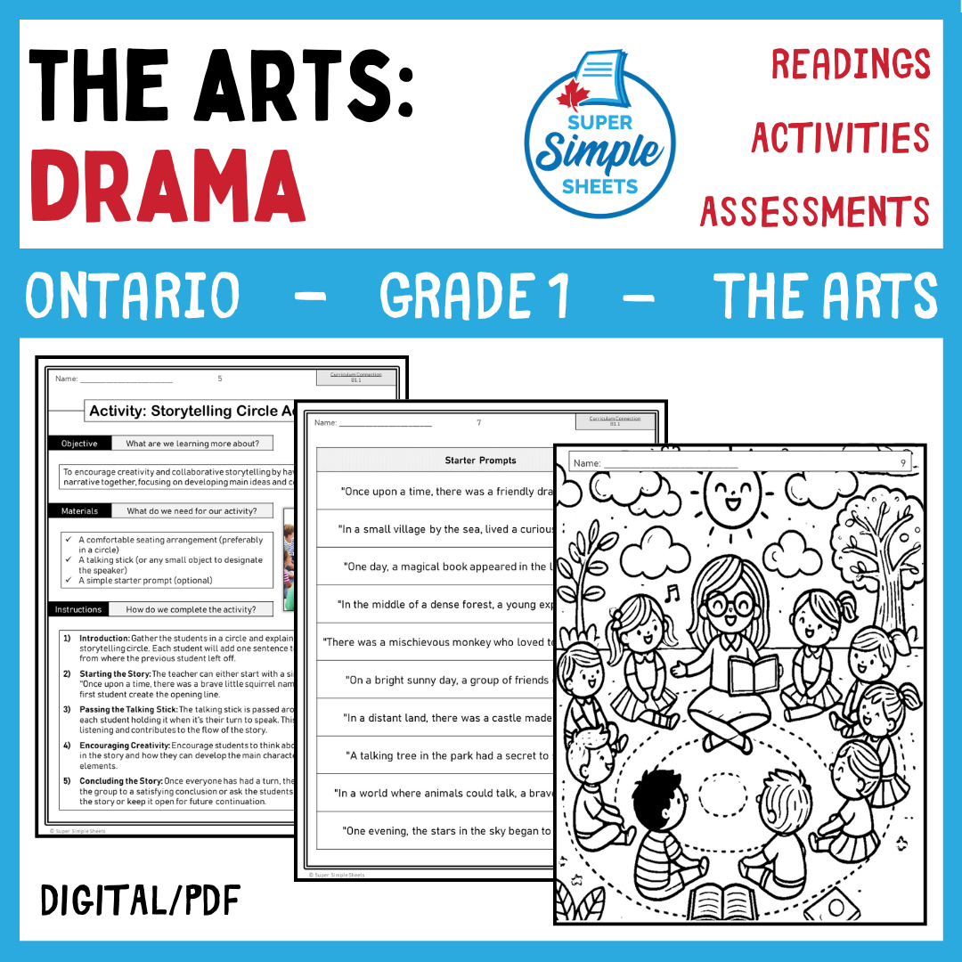 Ontario Arts Curriculum Grade 1 - Drama - Full Year Unit – Super Simple ...