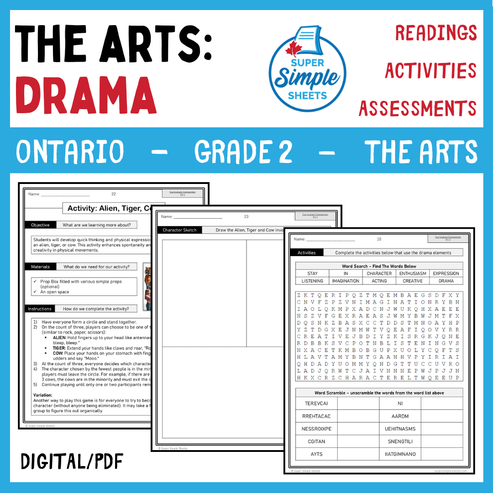 Ontario Arts Curriculum Grade 2 - Drama - Full Year Unit – Super Simple ...