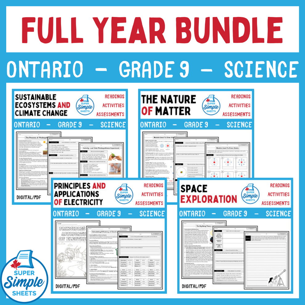 Ontario Grade 9 Applied Science Curriculum - STEM - Full Year Bundle ...