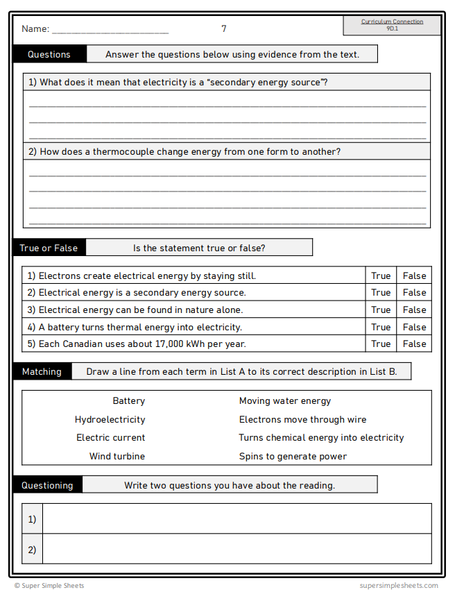 Grade 9 - Alberta Science - FULL YEAR BUNDLE – Super Simple Sheets