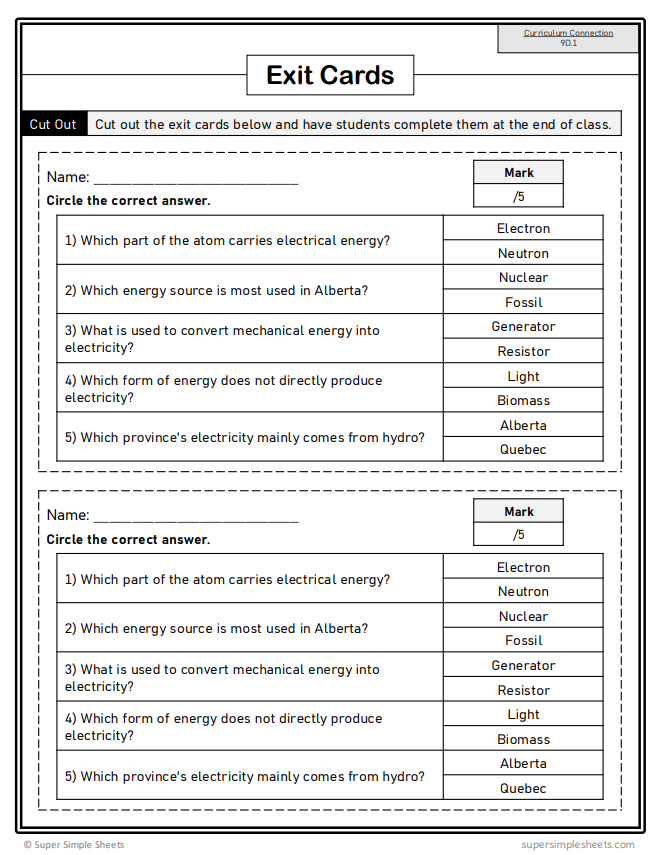 Grade 9 - Alberta Science - FULL YEAR BUNDLE – Super Simple Sheets