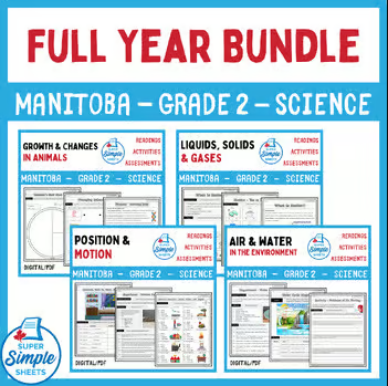 Science - Manitoba Grade 2 - FULL YEAR BUNDLE – Super Simple Sheets