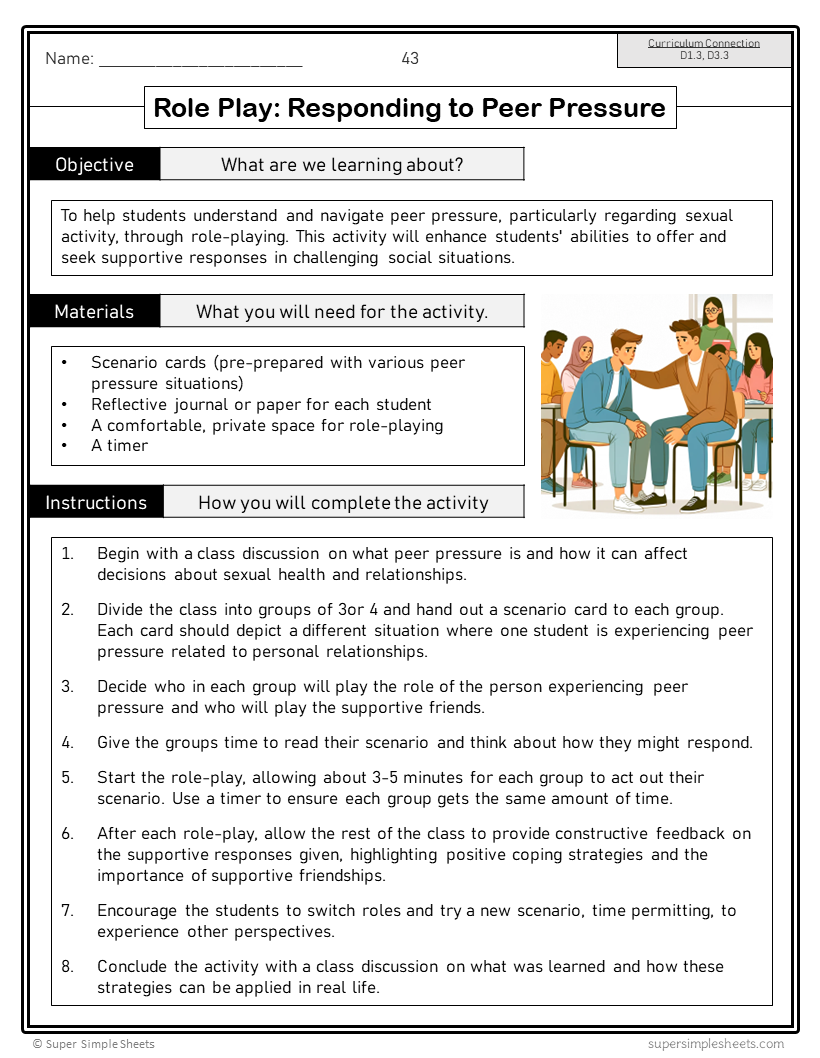 Grade 7 - Ontario Health - Full Year Bundle – Super Simple Sheets