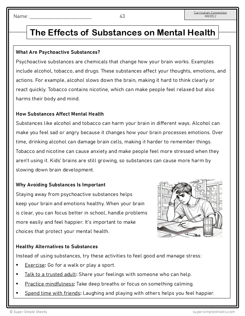 BC Health Curriculum - Grade 5 - FULL YEAR BUNDLE – Super Simple Sheets