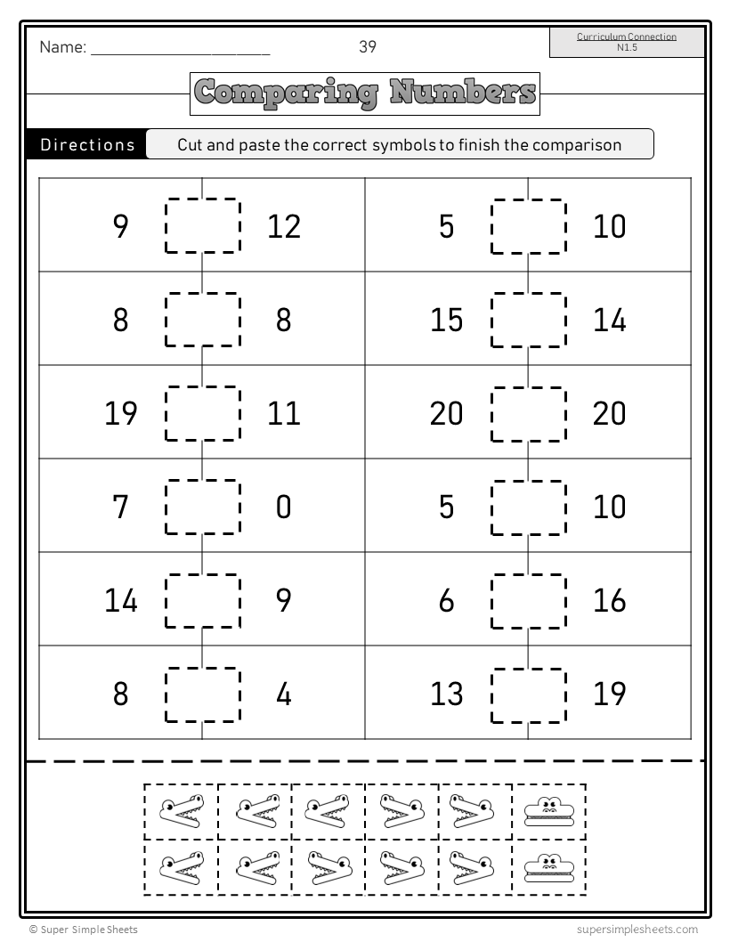 Worksheets For Grade 1 Math