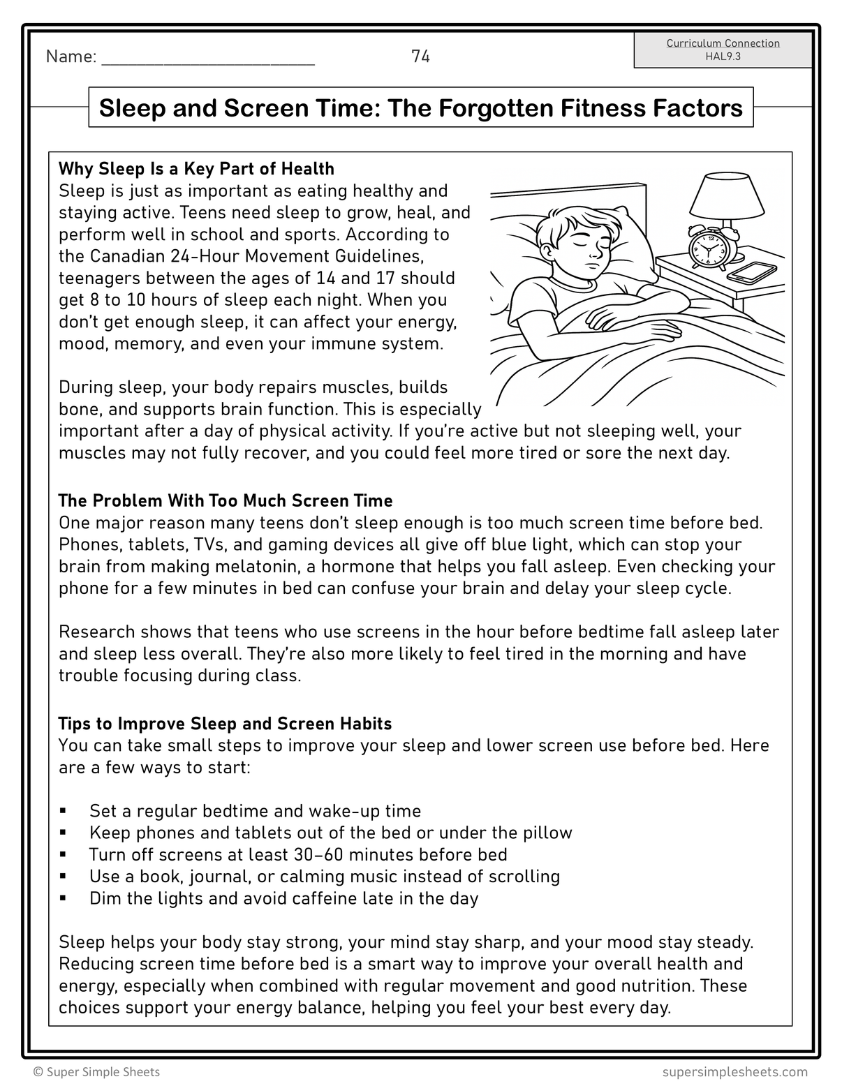 Grade 9 - BC Health Curriculum - FULL YEAR BUNDLE – Super Simple Sheets